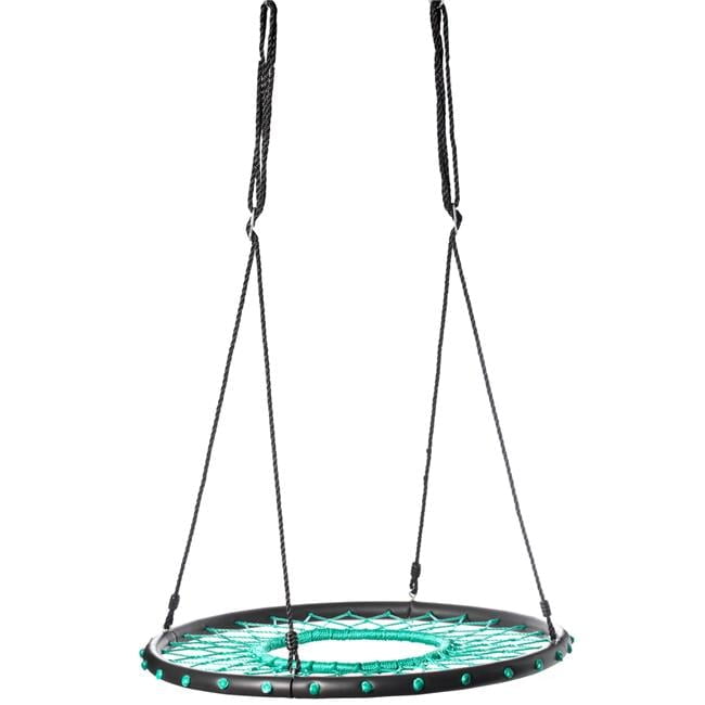Playberg 56.75 x 50 x 50 in. Round Net Tree Spider Web Swing, Green ...