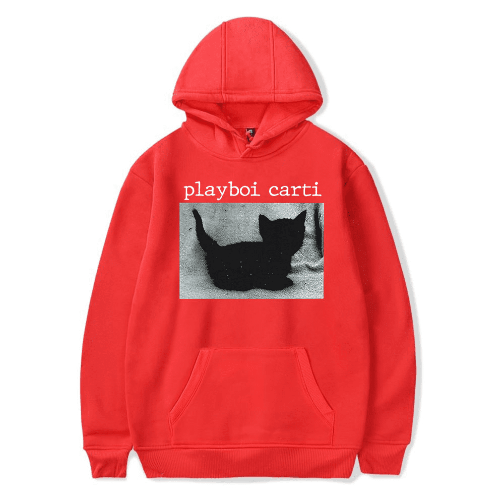 Playboi Carti Black Cat Hoodie Women Men Hooded Sweatshirt Pullover Hip ...
