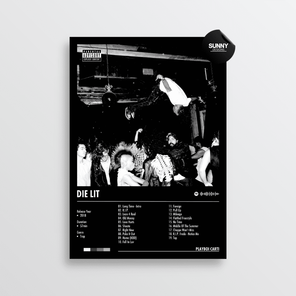 Playboi Carti - Die Lit, Album Cover Poster, Music Poster, Album Poster, Artist Print Art ...