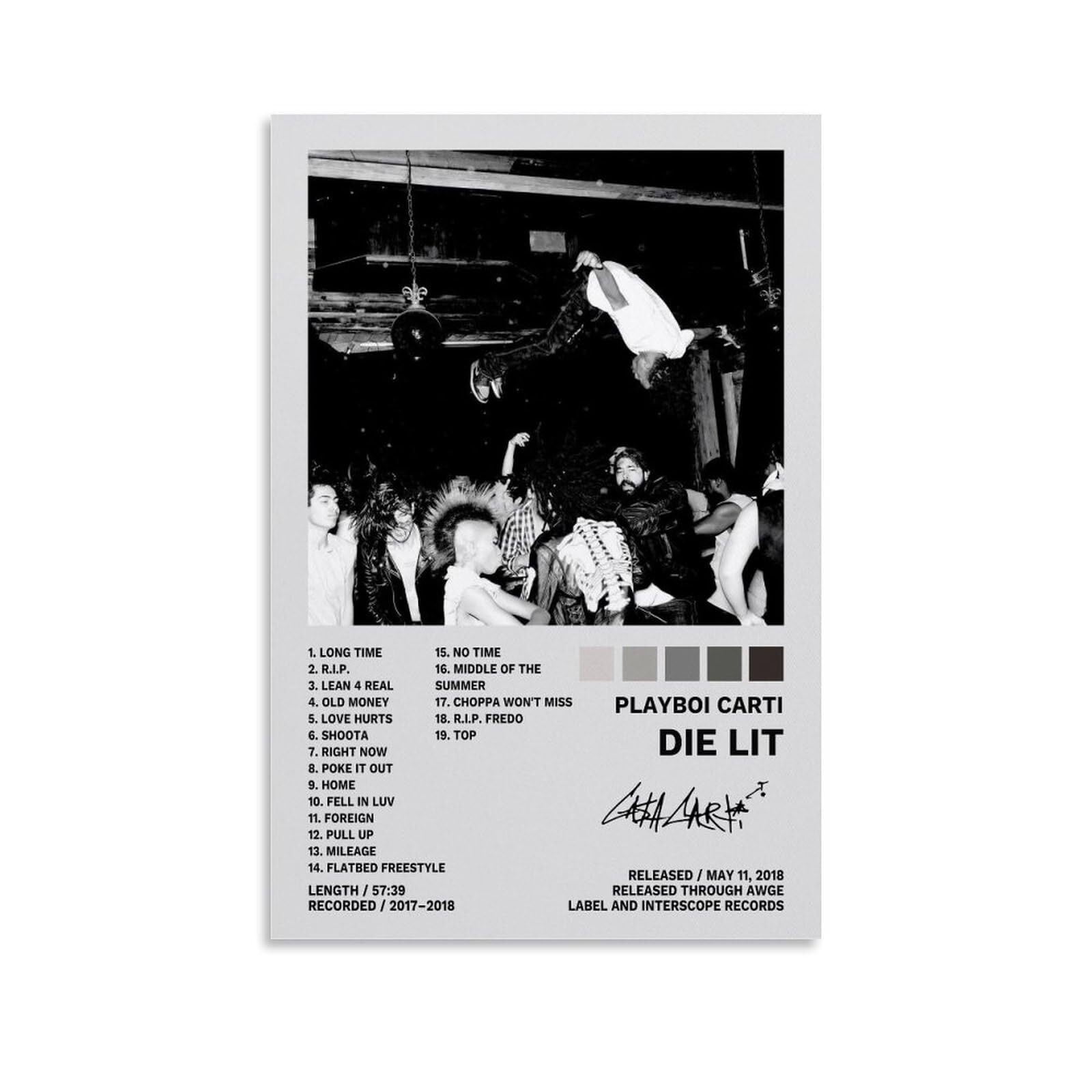 Playboi Carti Die Lit Album Poster, Music Poster, Decorative Canvas Wall Art - Walmart.com
