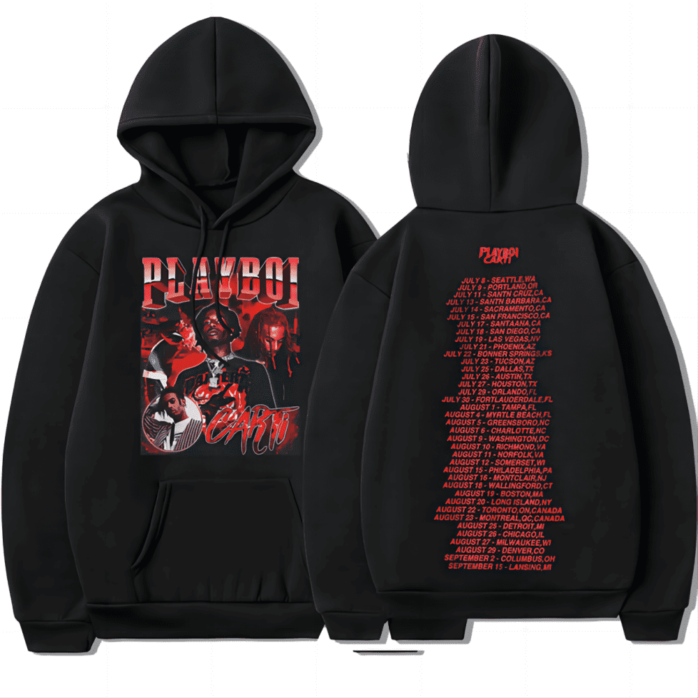 Playboi Carti Hoodie Men's Vintage Hip Hop Long Sleeve Casual Pullover ...