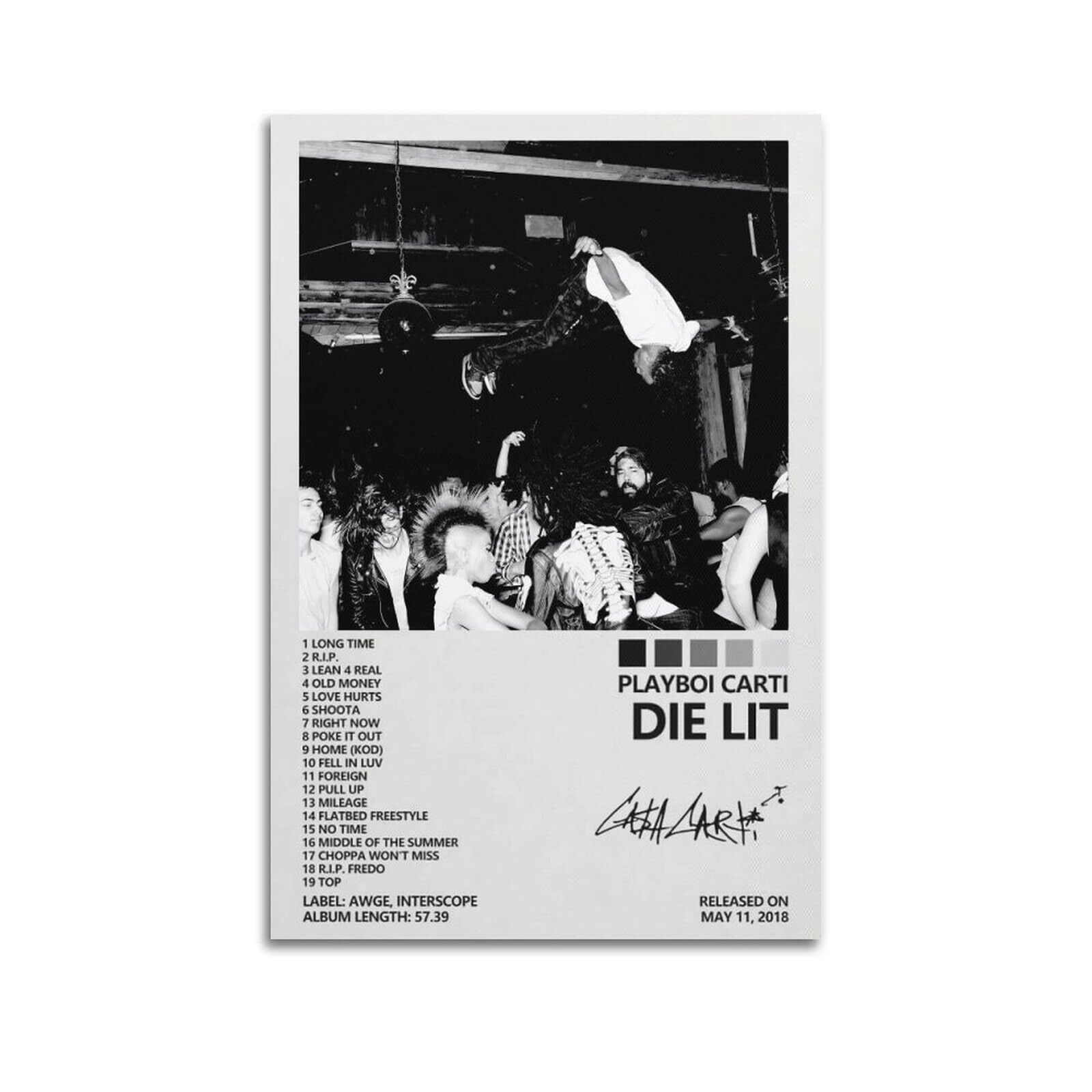 Playboi Carti Poster: Die Lit Album Cover, Canvas Art, Room Decor ...