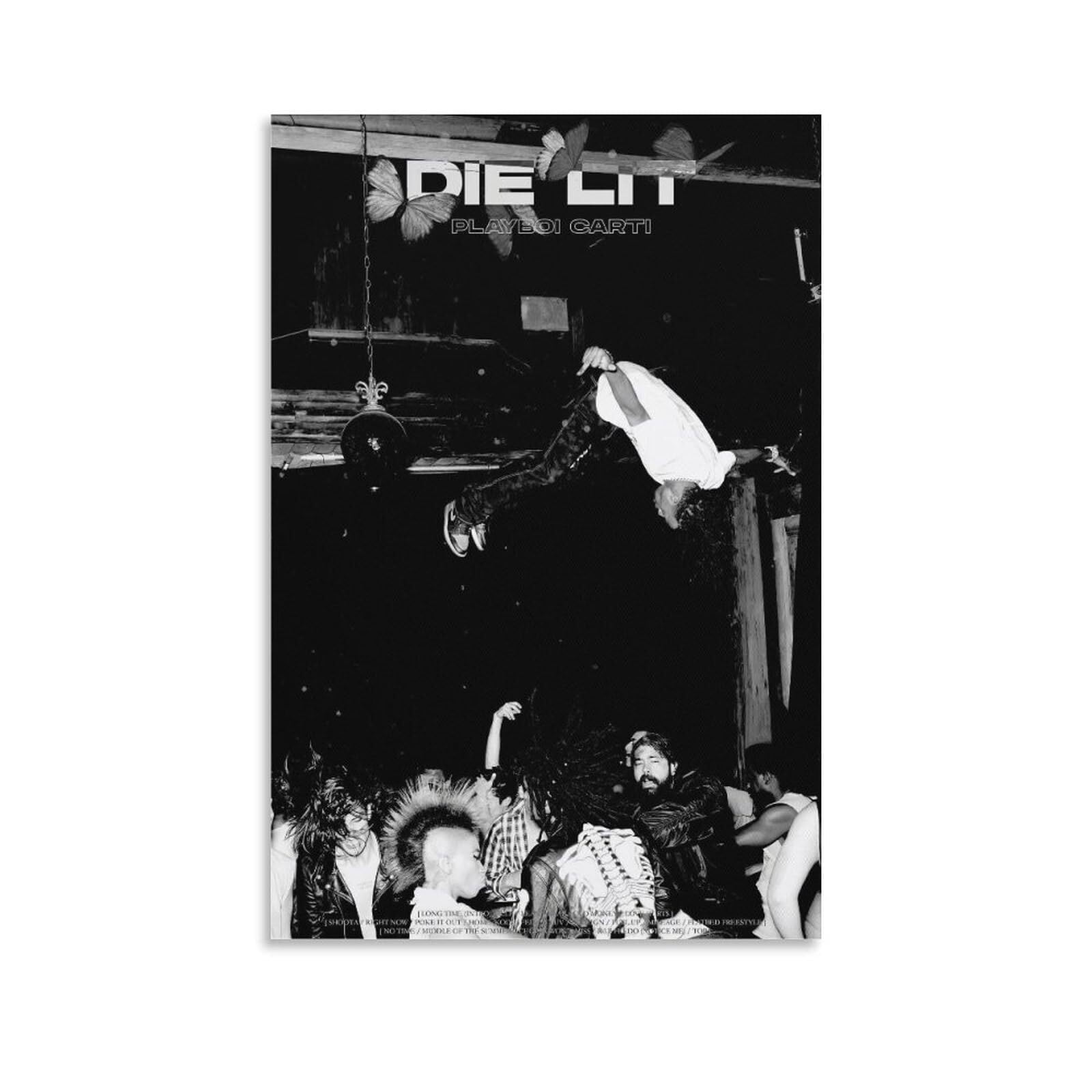 Playboi Carti Poster Die Lit Album Cover Canvas Poster Print Music Posters for Room Aesthetic ...