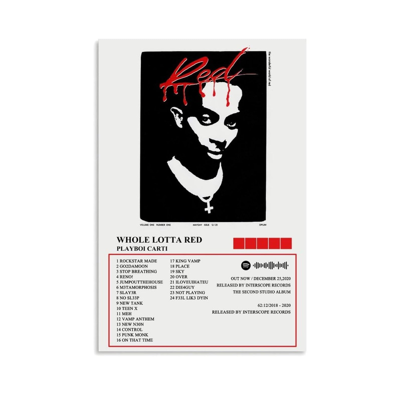 Playboi Carti Poster Whole Lotta Red Album Cover Posters for Room ...