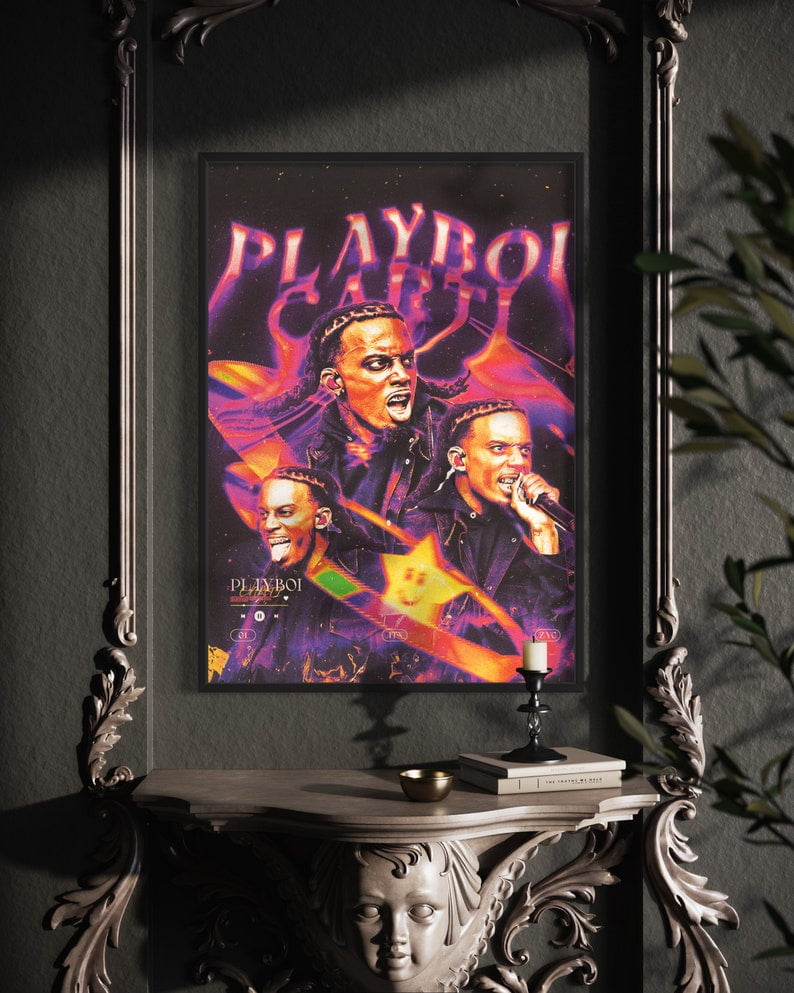 Playboi Carti Psychedelic Performance Poster, Hip Hop Music Art Print ...