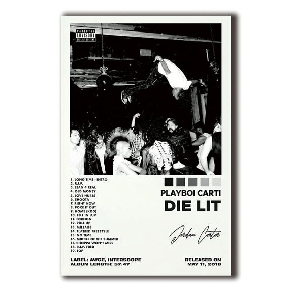 Playboi Poster Die Lit Album Cover Poster 12x18inch (30x46cm) poster ...