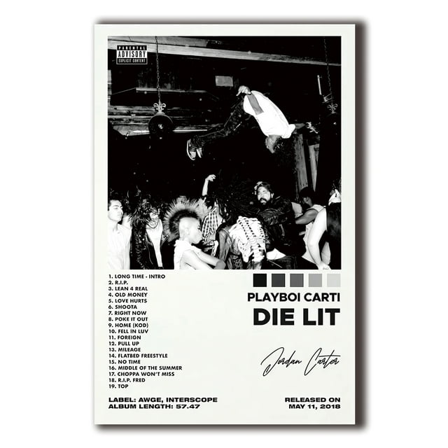 Playboi Poster Die Lit Album Cover Poster 12x18inch (30x46cm) poster ...