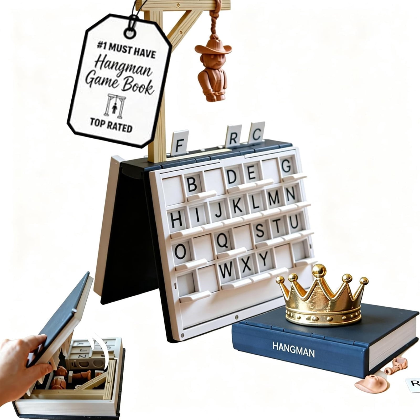 Playbook Board Game 3D Printed Hangman Game Playbook'd Portable Books ...