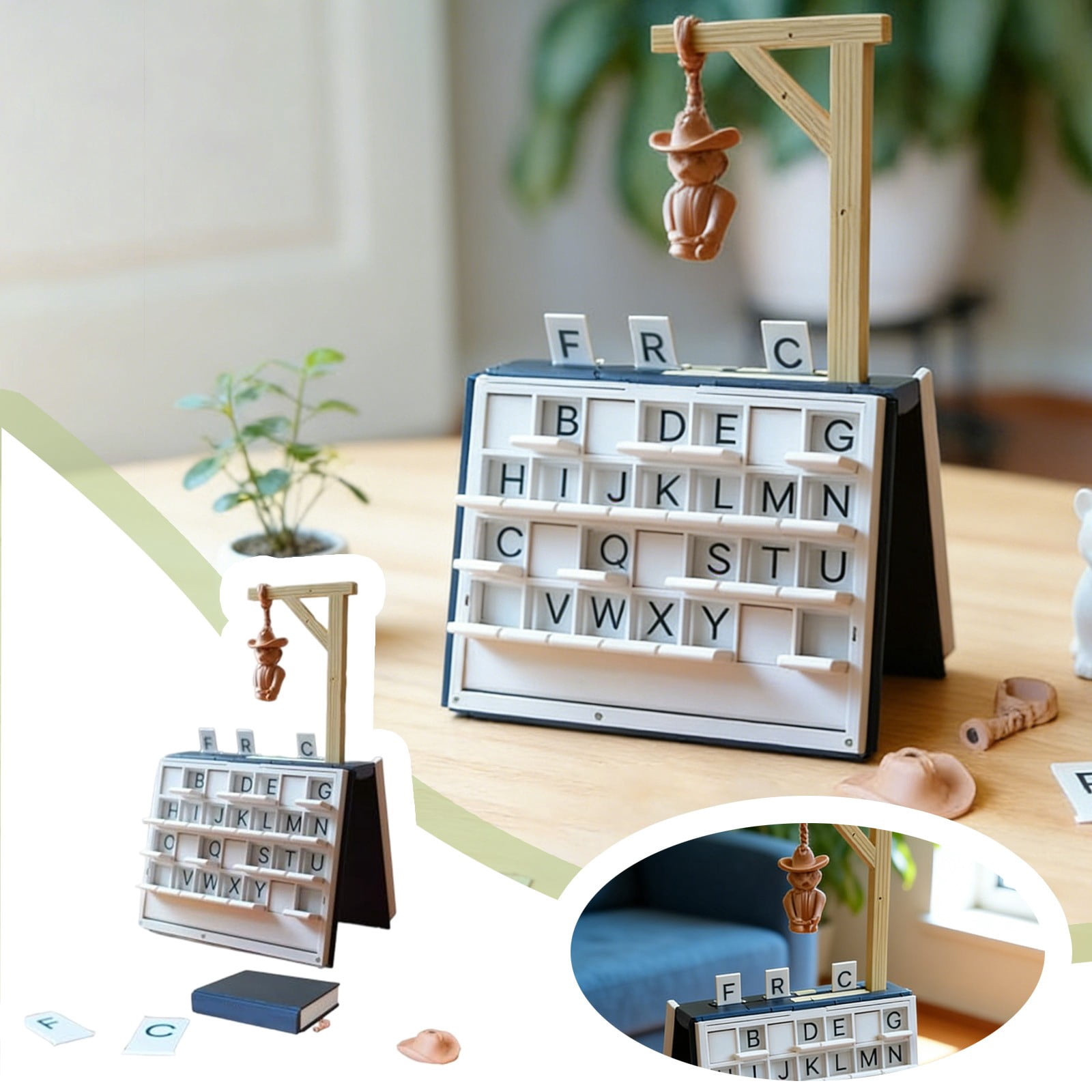 Playbook'd Hangman Board Game, Portable Folding 3D Printed Book Games ...