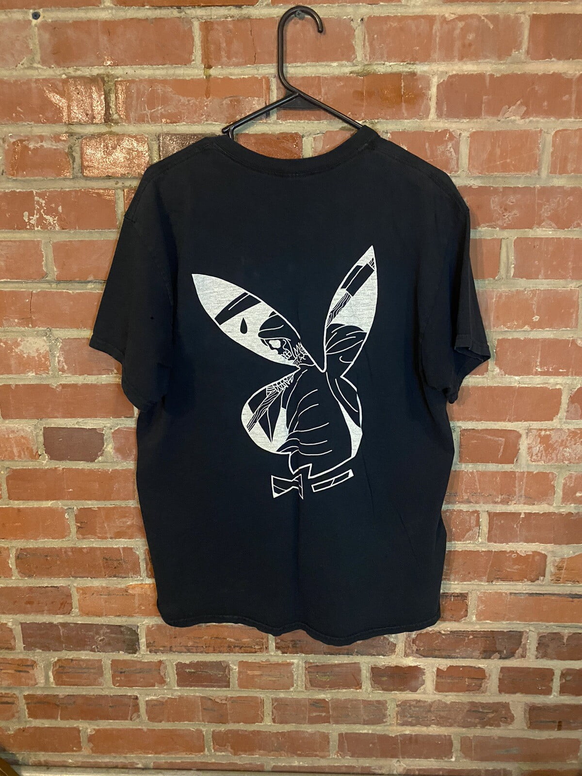 Playboy Bunny Grim Reaper Logo Shirt JW Letter Front Mens L/XL Unique Print - Walmart.com