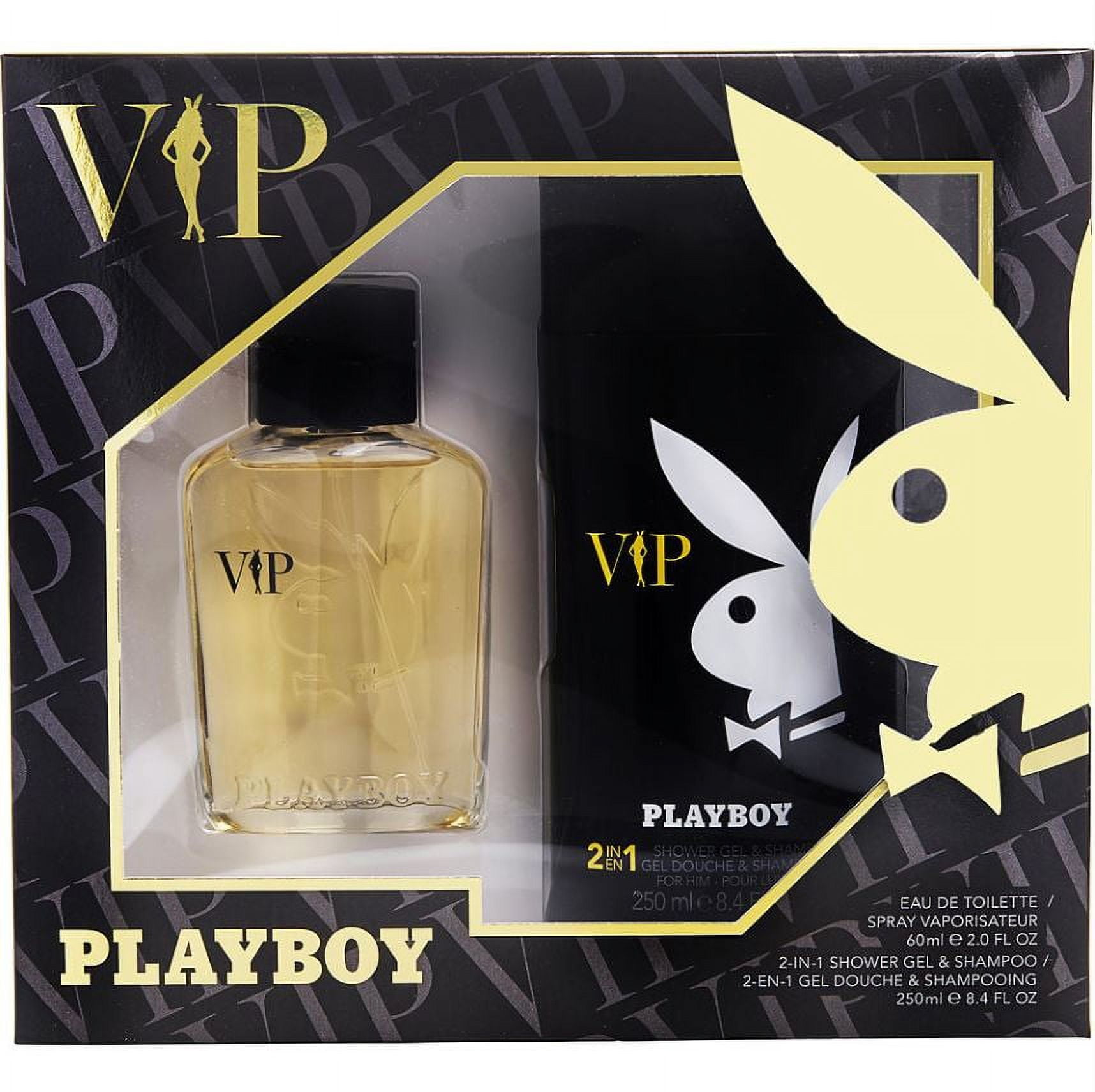 Playboy VIP for Men Set: EDT + 2-in-1 Shower Gel & Shampoo 2.0oz+8.4oz ...