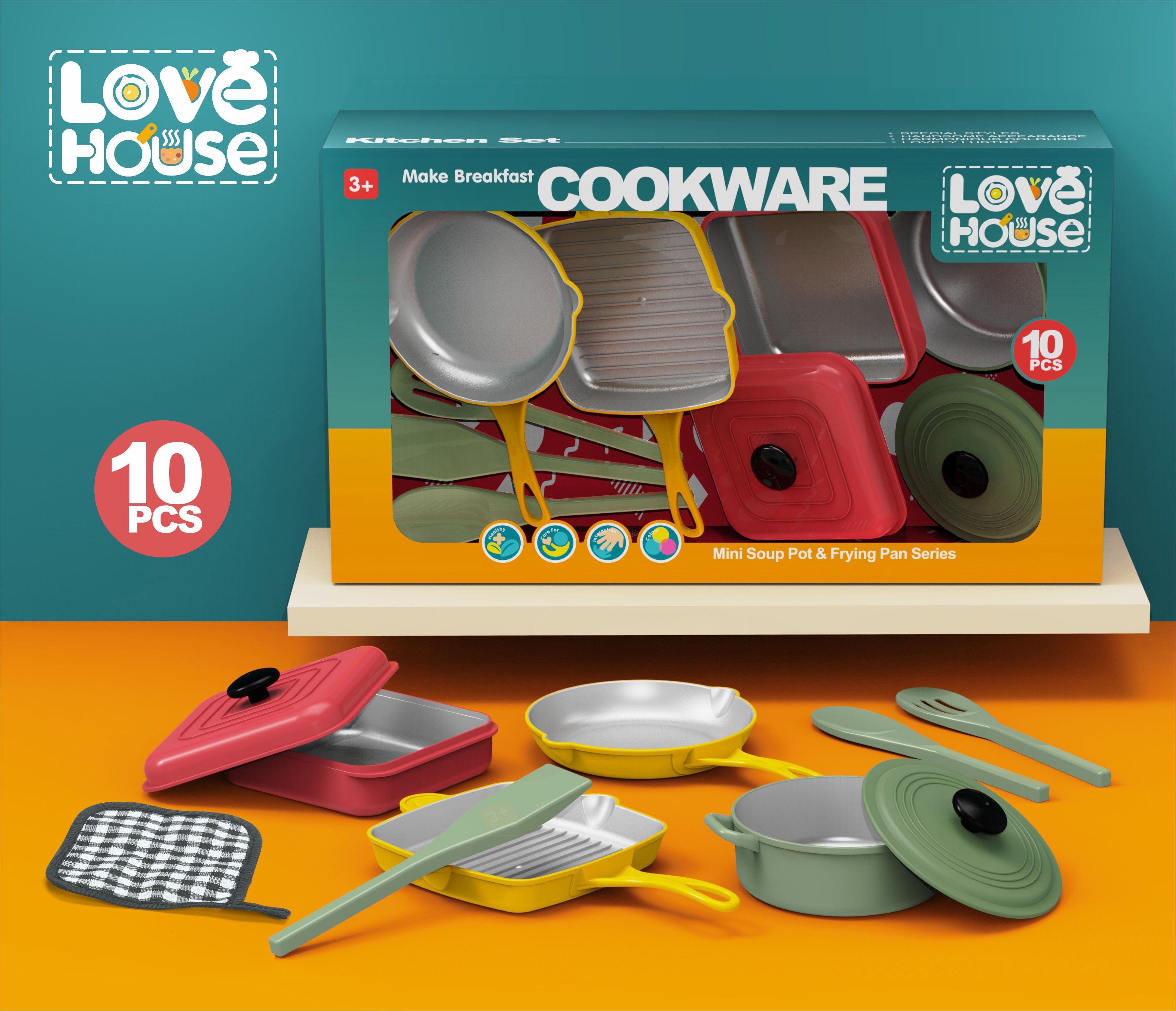 Amy and Annette Realistic Kitchen Play Set, 10-Piece Play Kitchen Sets ...