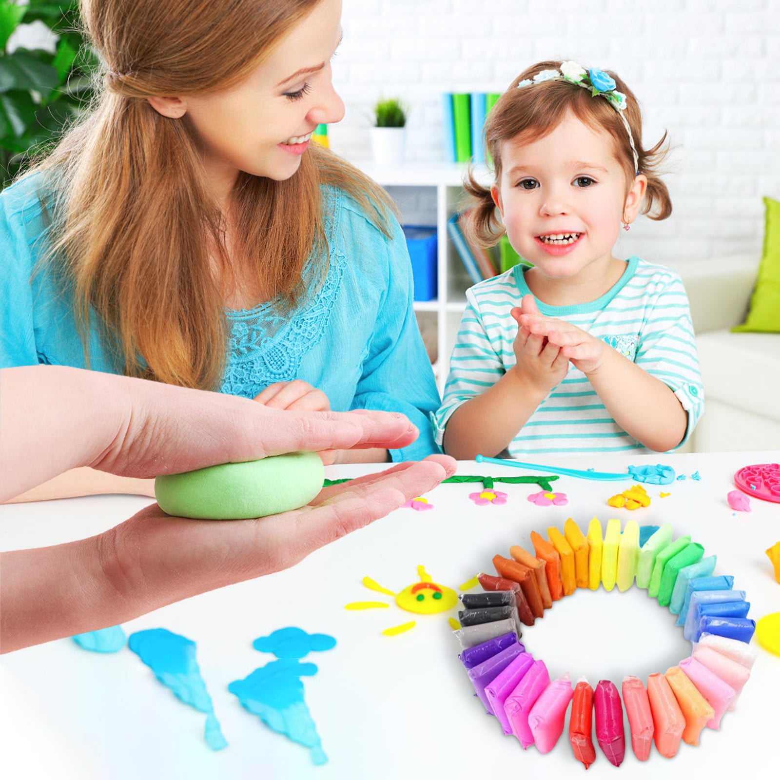 Playdough Modeling Clay Set | 36 Colors Ultra Light Air Dry Compound ...