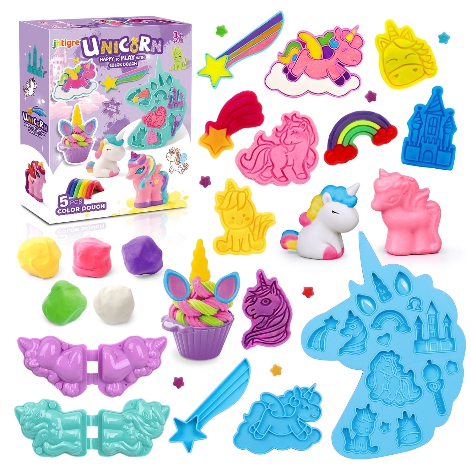 Playdough Sets for Kids Ages 2-4, Unicorn Theme Playdough 11 Piece ...