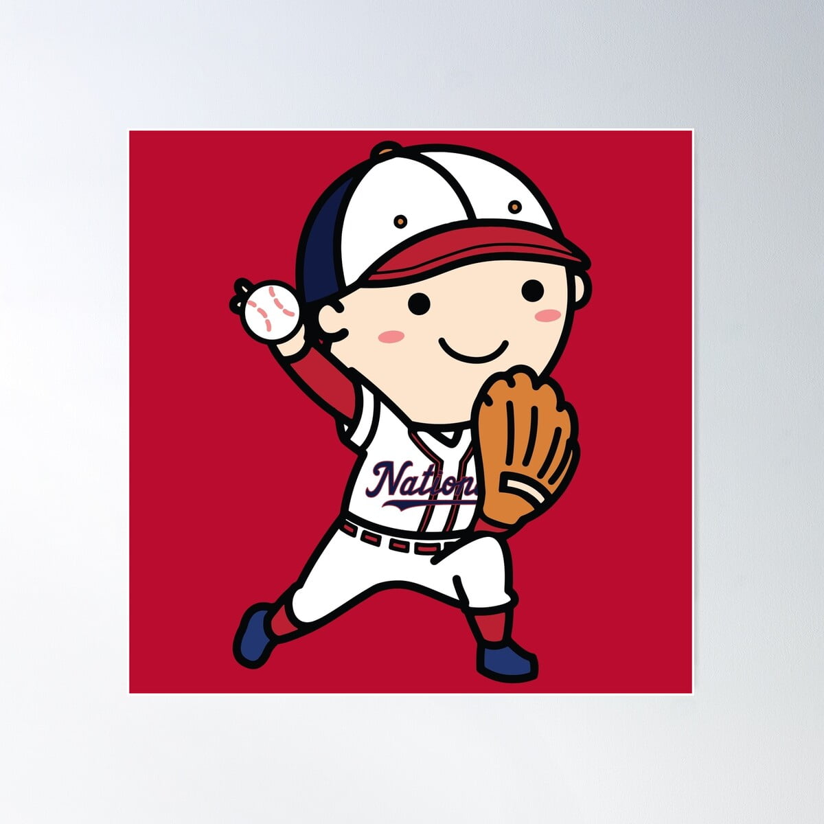 Player Chibi Cute Baseball Team Mlb Poster Wall Art, Modern Wall Decor ...