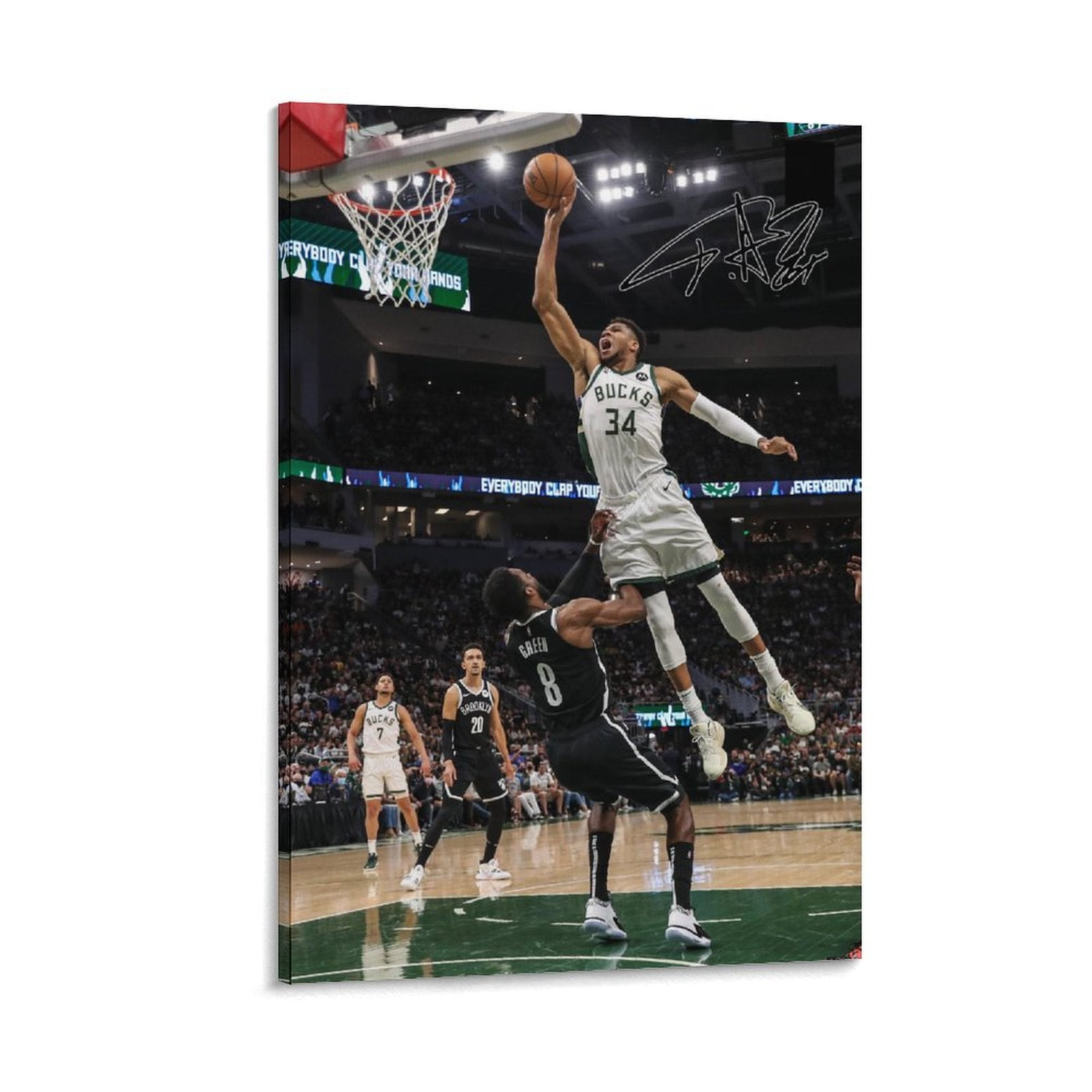 Player Giannis Antetokounmpo Greek Freak Signed Posters Artworks Canvas ...