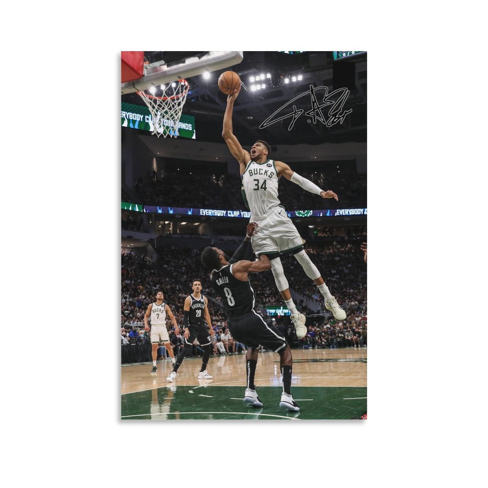 Player Giannis Antetokounmpo Greek Freak Signed Posters Artworks Picture Print Poster Wall Art ...