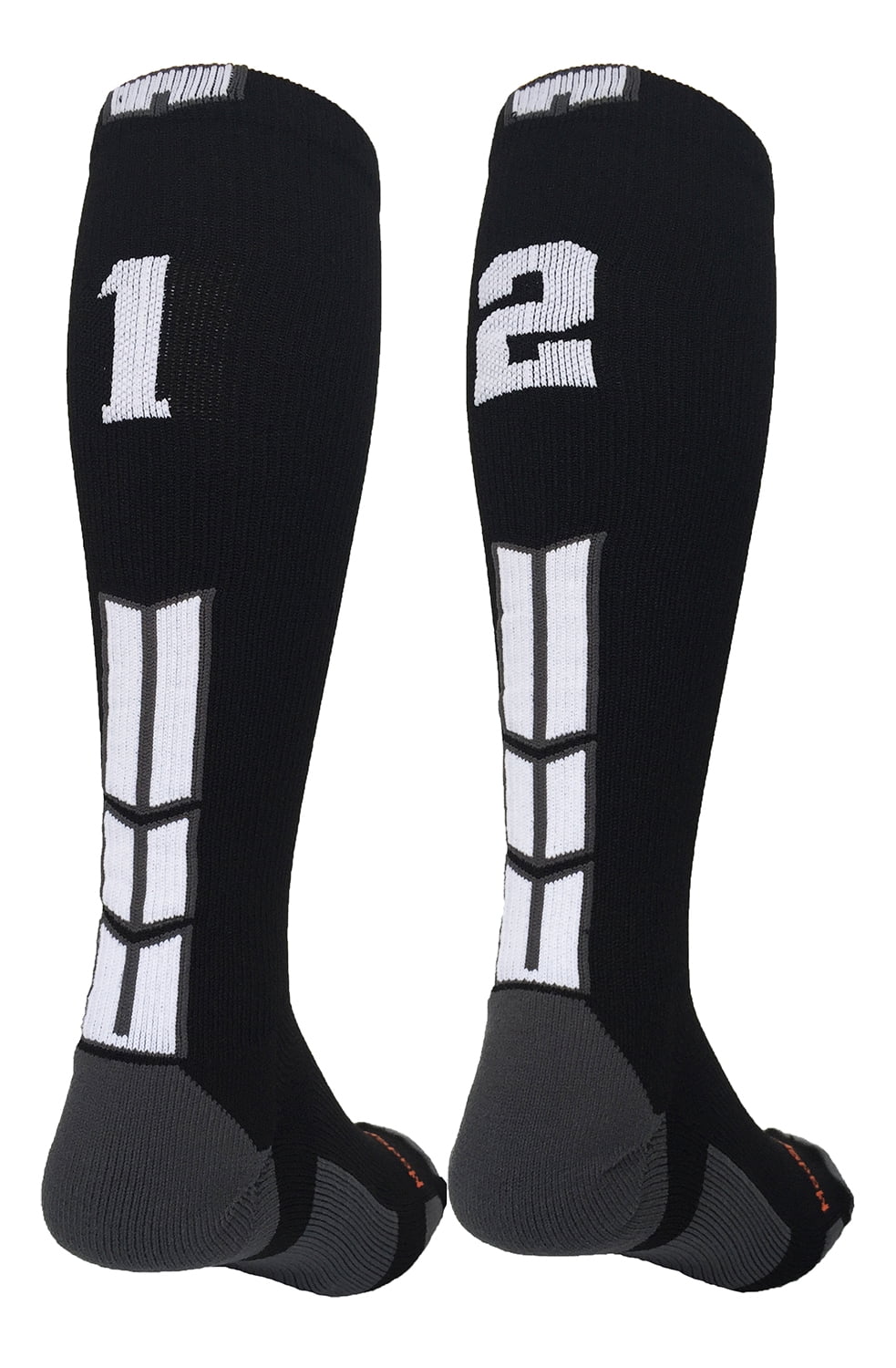 Player Id Black/White Over the Calf Number Socks (#12, Small) - Walmart.com