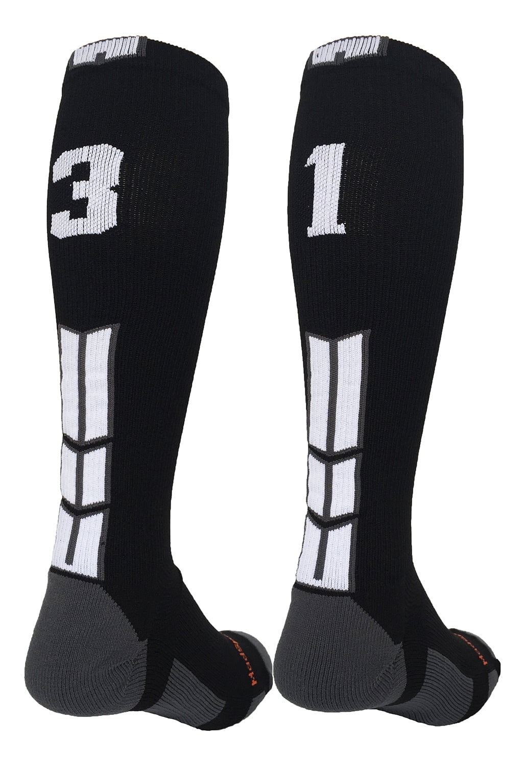 Player Id Black/White Over the Calf Number Socks (#31, Large) - Walmart.com
