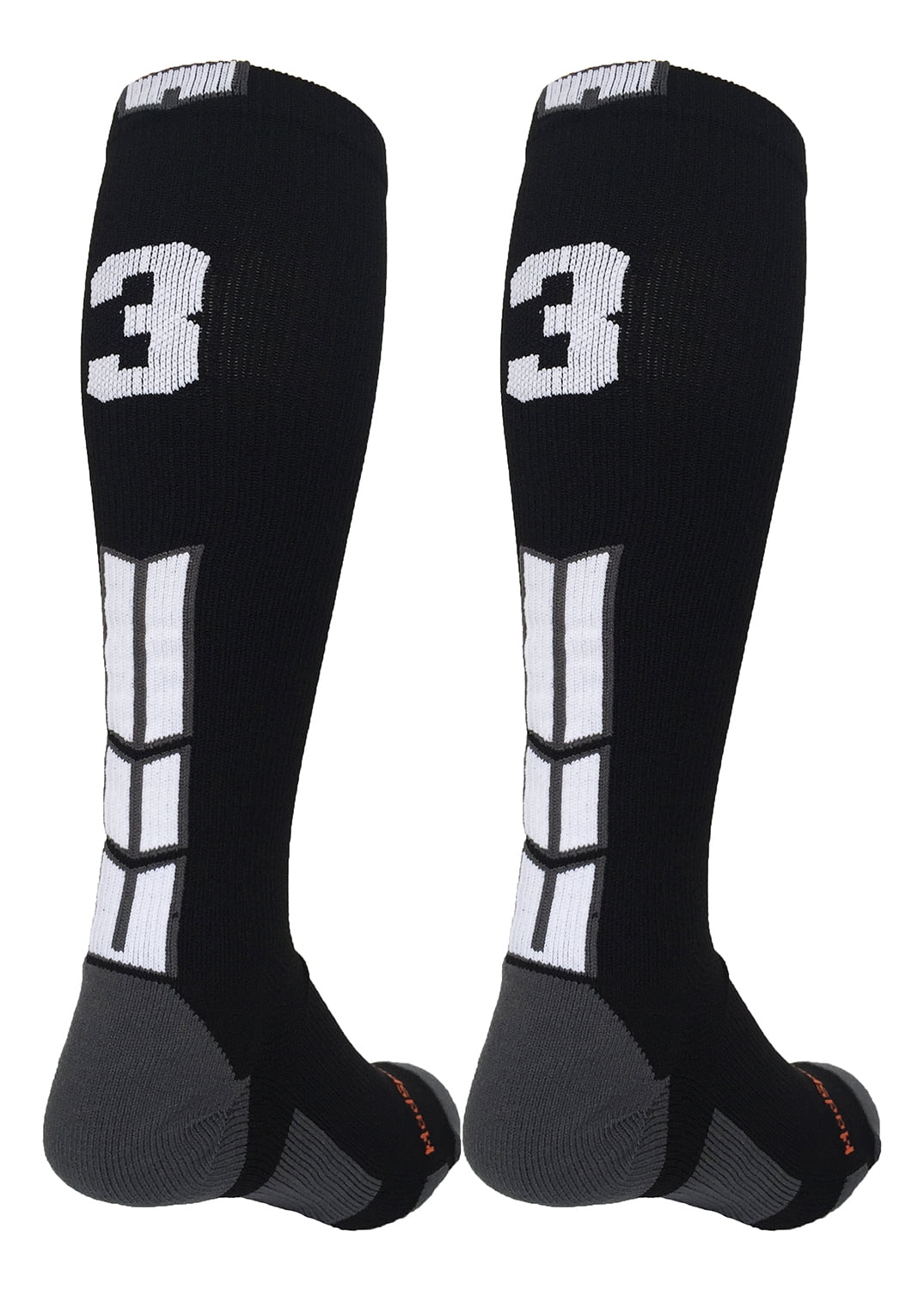 Player Id Black/White Over the Calf Number Socks (#33, Small) - Walmart.com