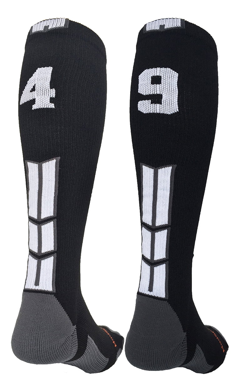 Player Id Black/White Over the Calf Number Socks (#49, Large) - Walmart.com