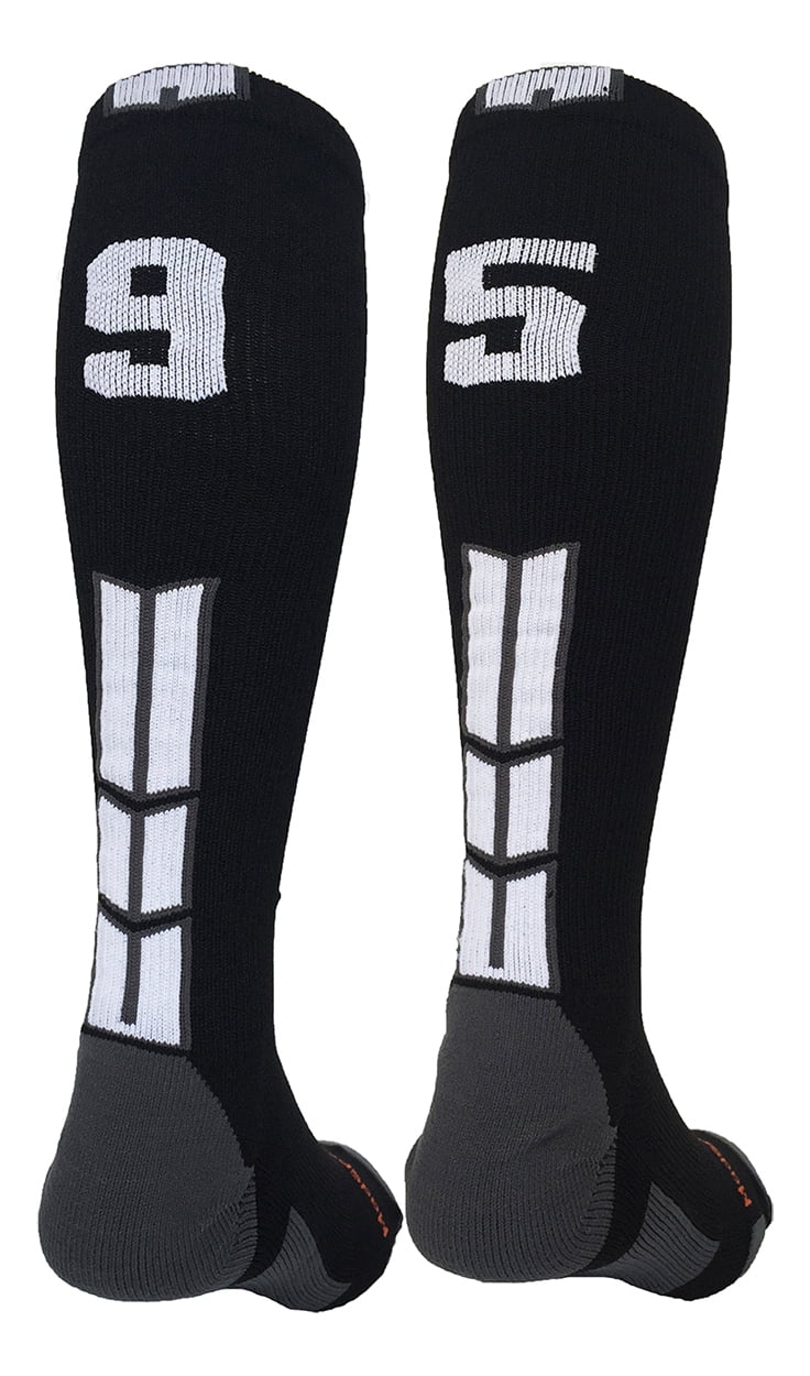 Player Id Black/White Over the Calf Number Socks (#95, Large) - Walmart.com