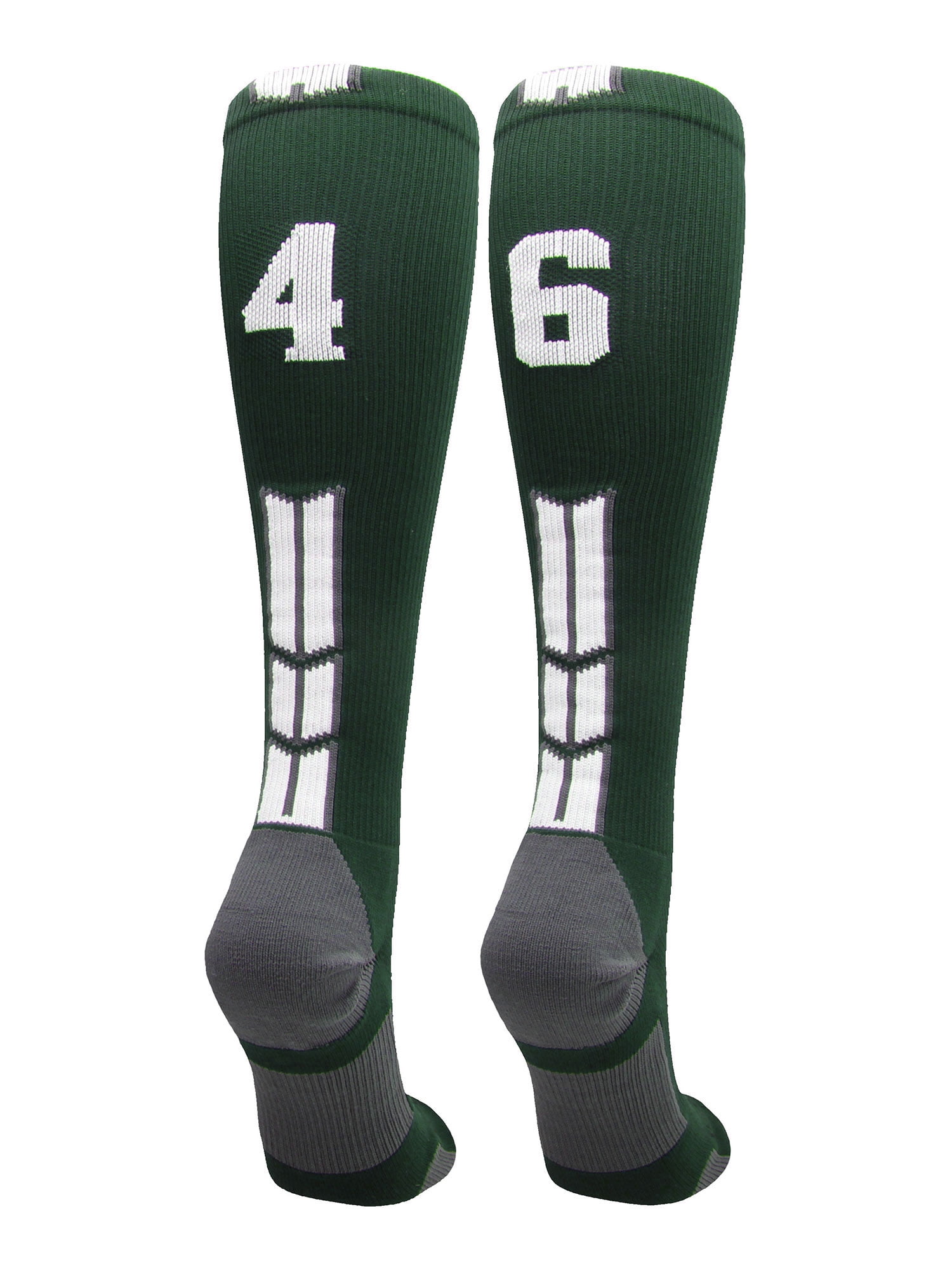 Player Id Number Socks Over the Calf Dark Green White (#46, Medium ...