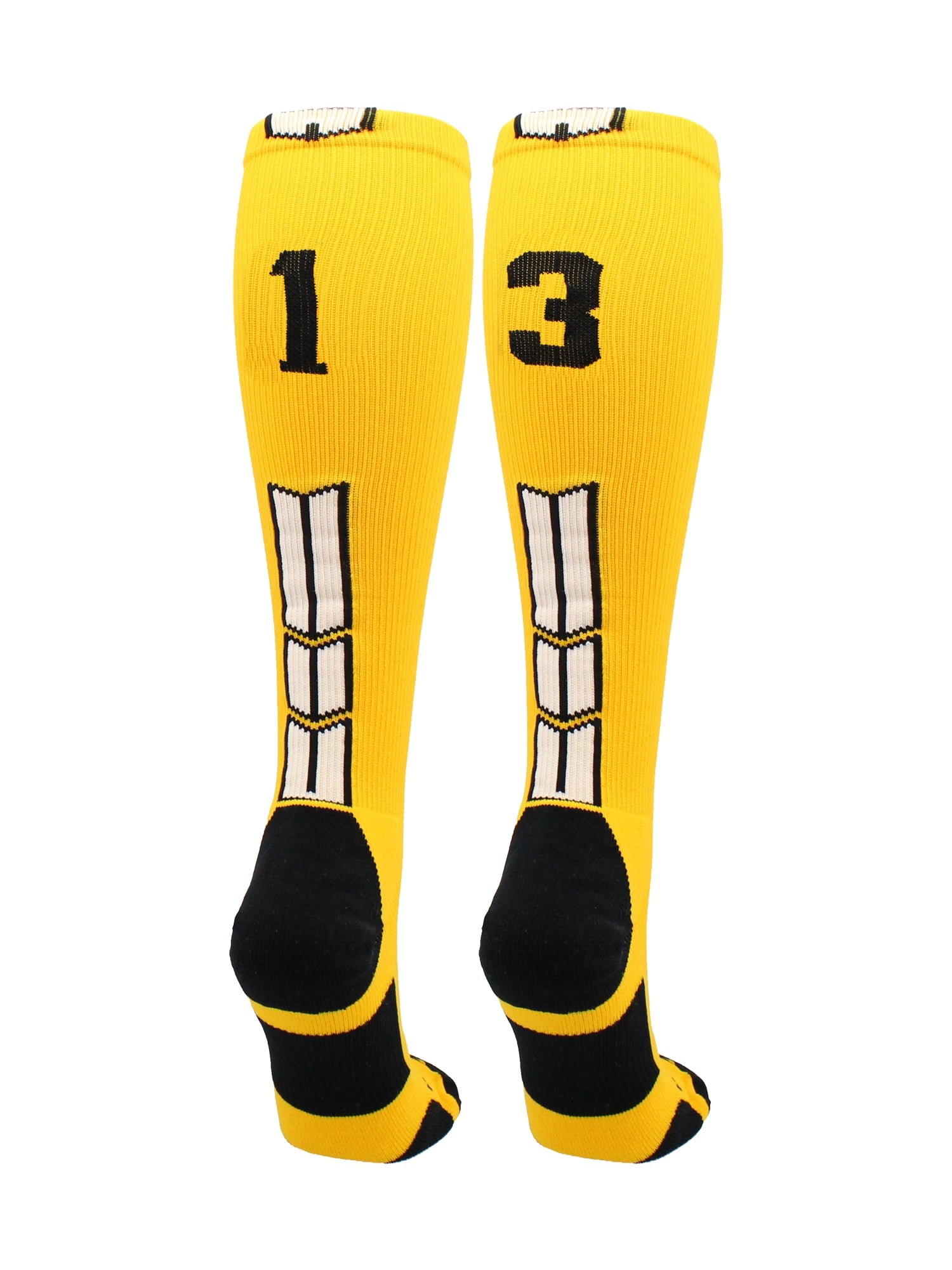 Player Id Number Socks Over the Calf Gold Black (#13, Large) - Walmart.com