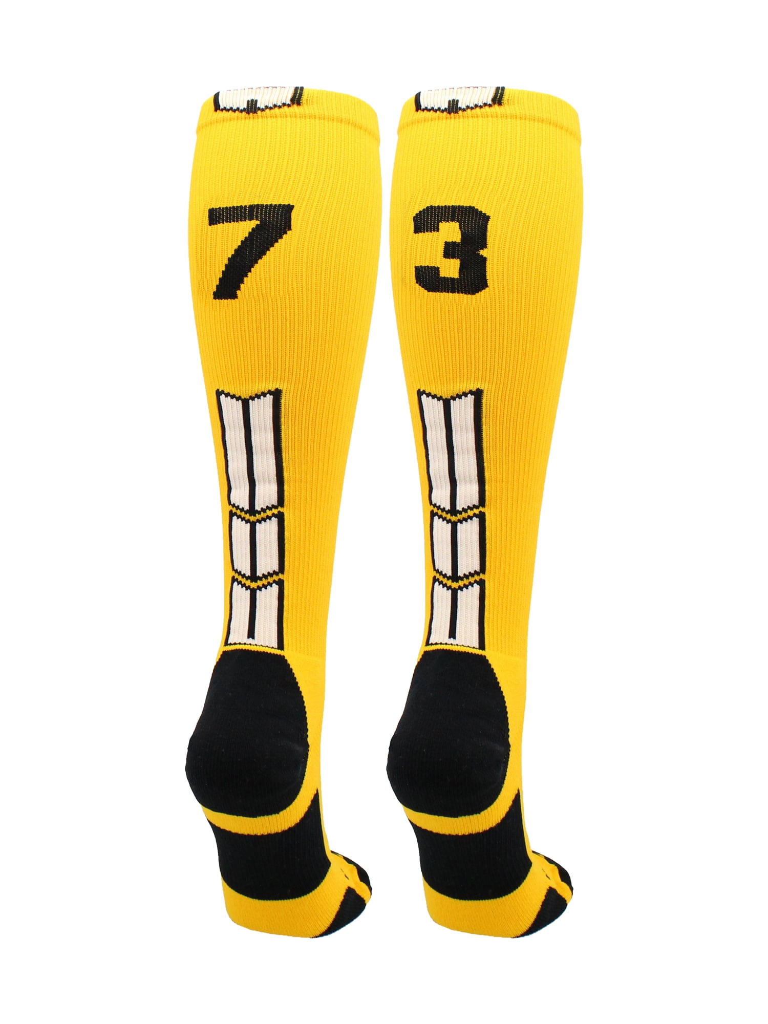 Player Id Number Socks Over the Calf Gold Black (#73, Medium) - Walmart.com