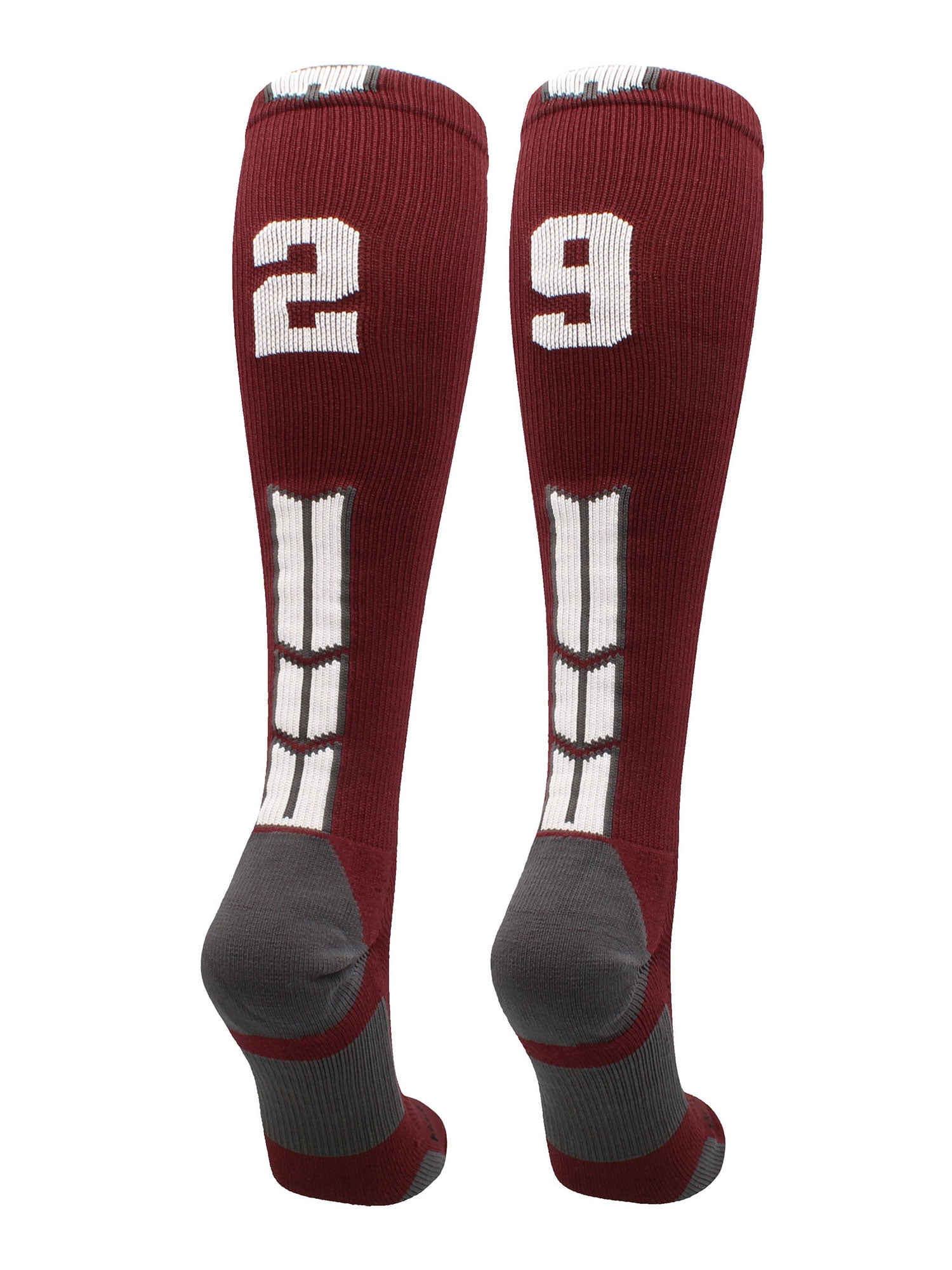 Player Id Number Socks Over the Calf Maroon White (#29, Large ...