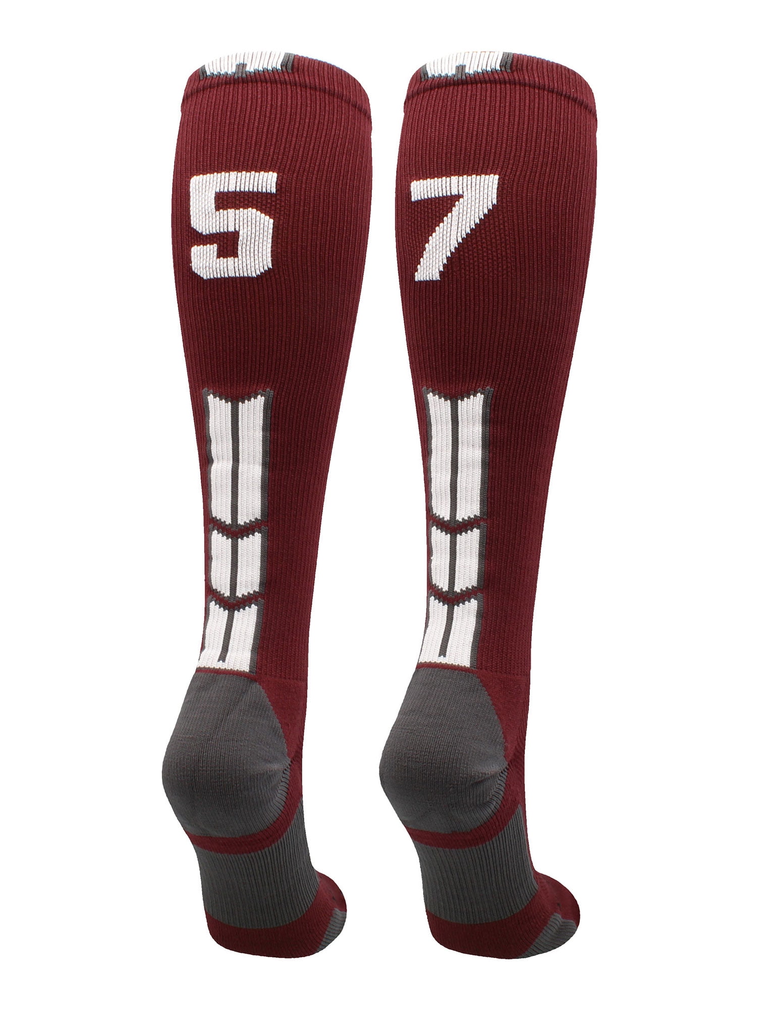 Player Id Number Socks Over the Calf Maroon White (#57, Large ...