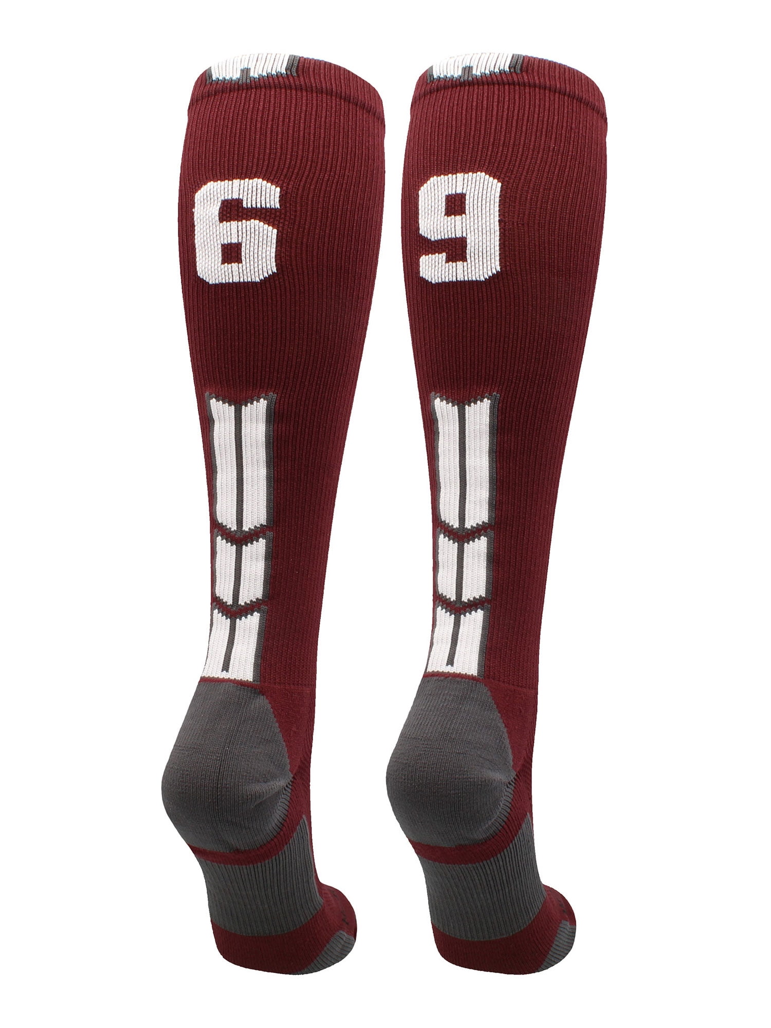 Player Id Number Socks Over the Calf Maroon White (#69, Small ...