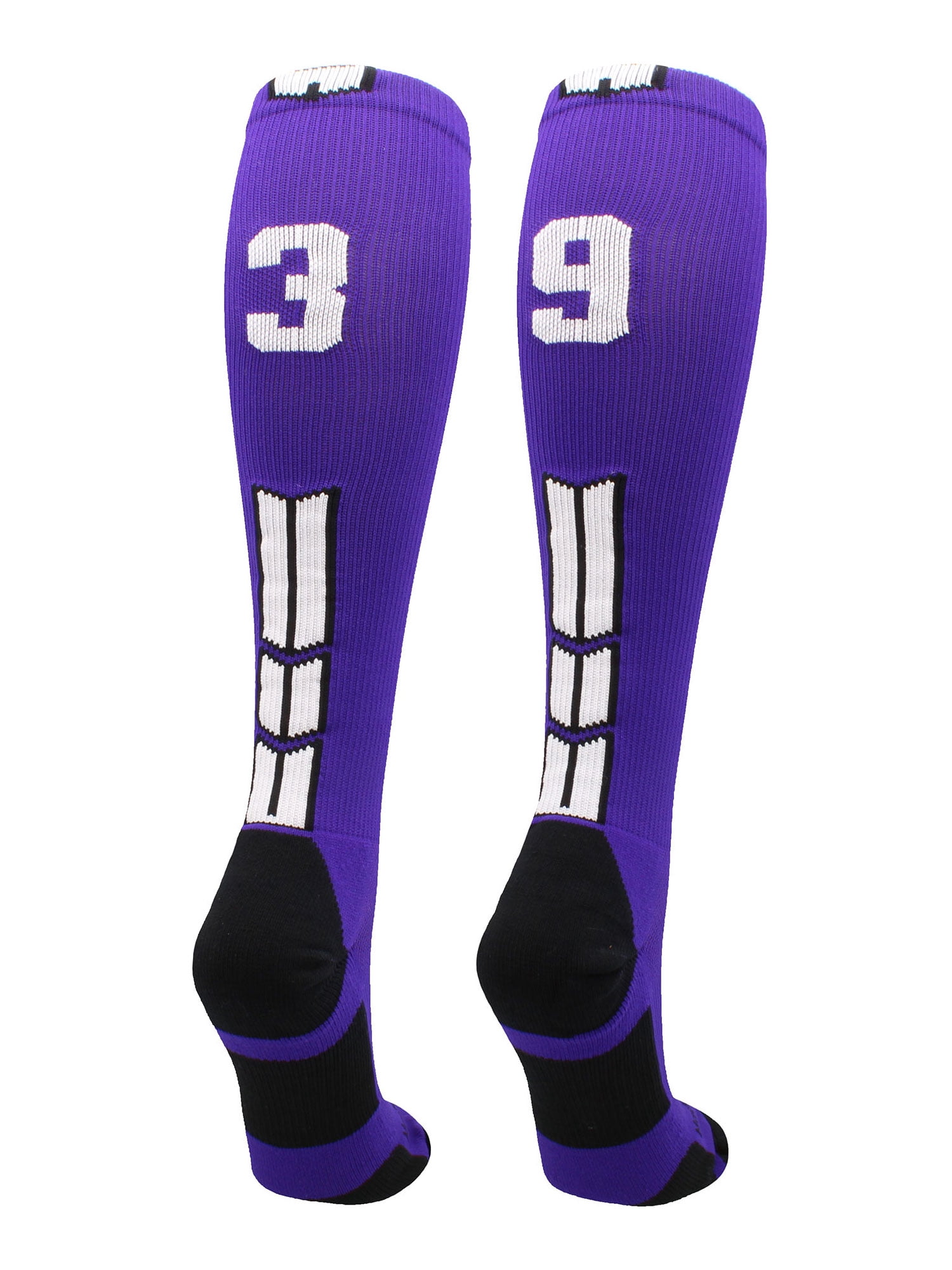 Player Id Number Socks Over the Calf Purple White (#39, Large ...