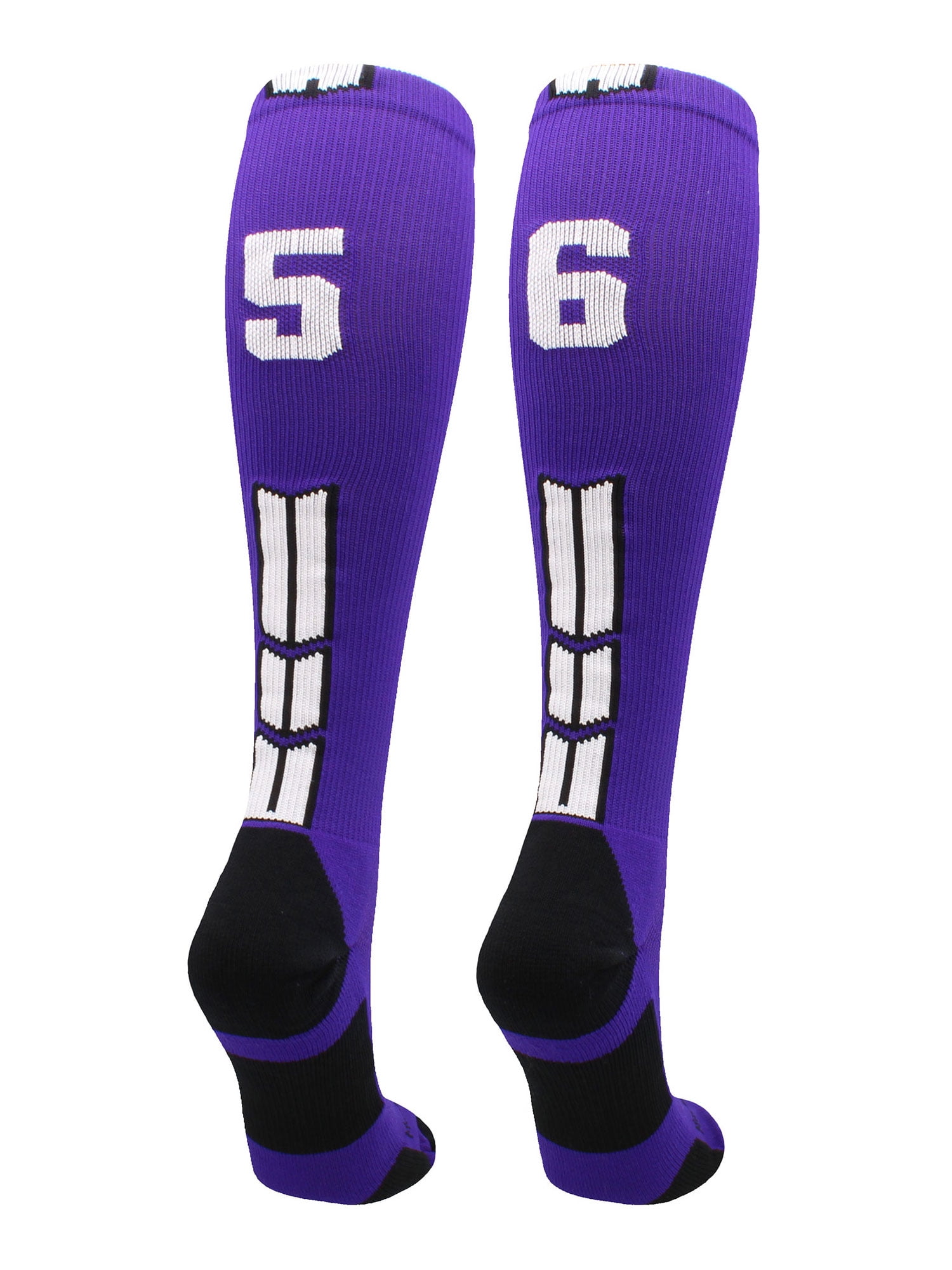 Player Id Number Socks Over the Calf Purple White (#56, Large ...