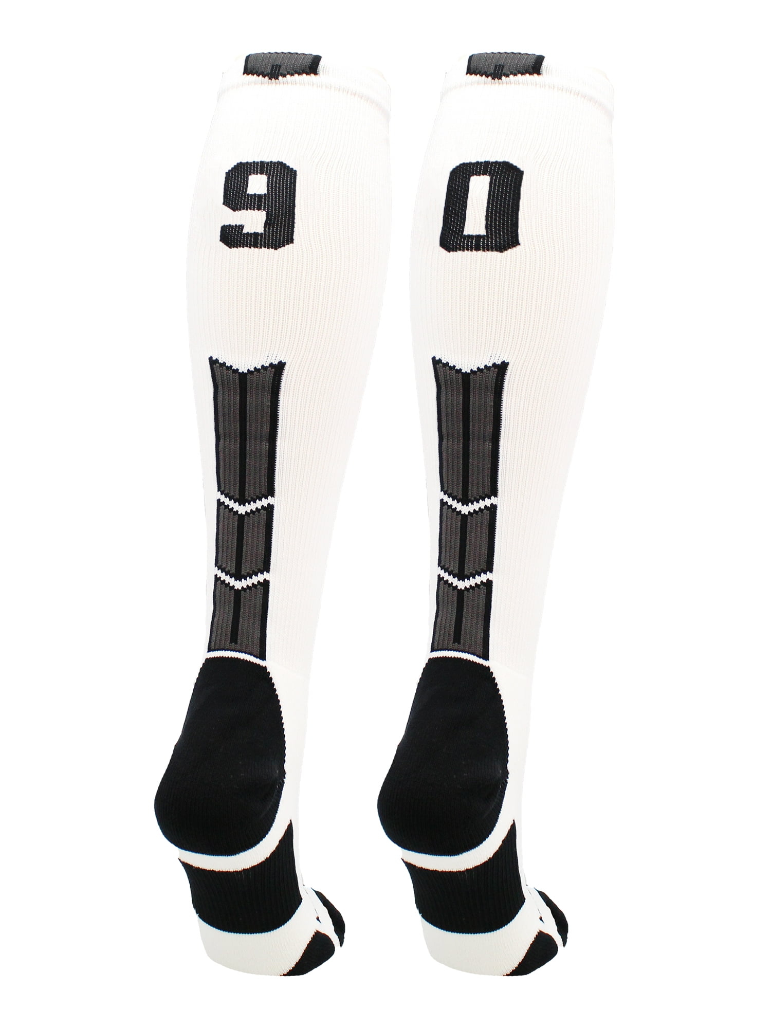 Player Id Number Socks Over the Calf White Black (#90, Large) - Walmart.com