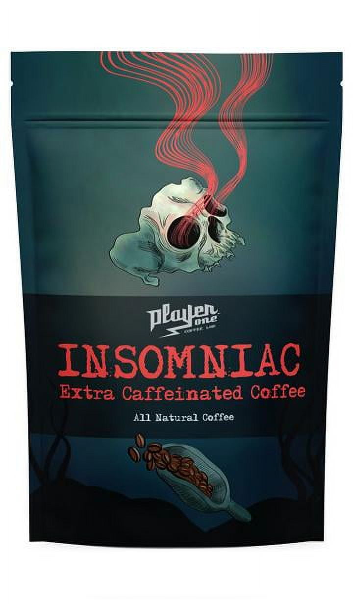 Player One Coffee Insomniac, Whole Bean Extra Caffeinated Coffee, 60% ...