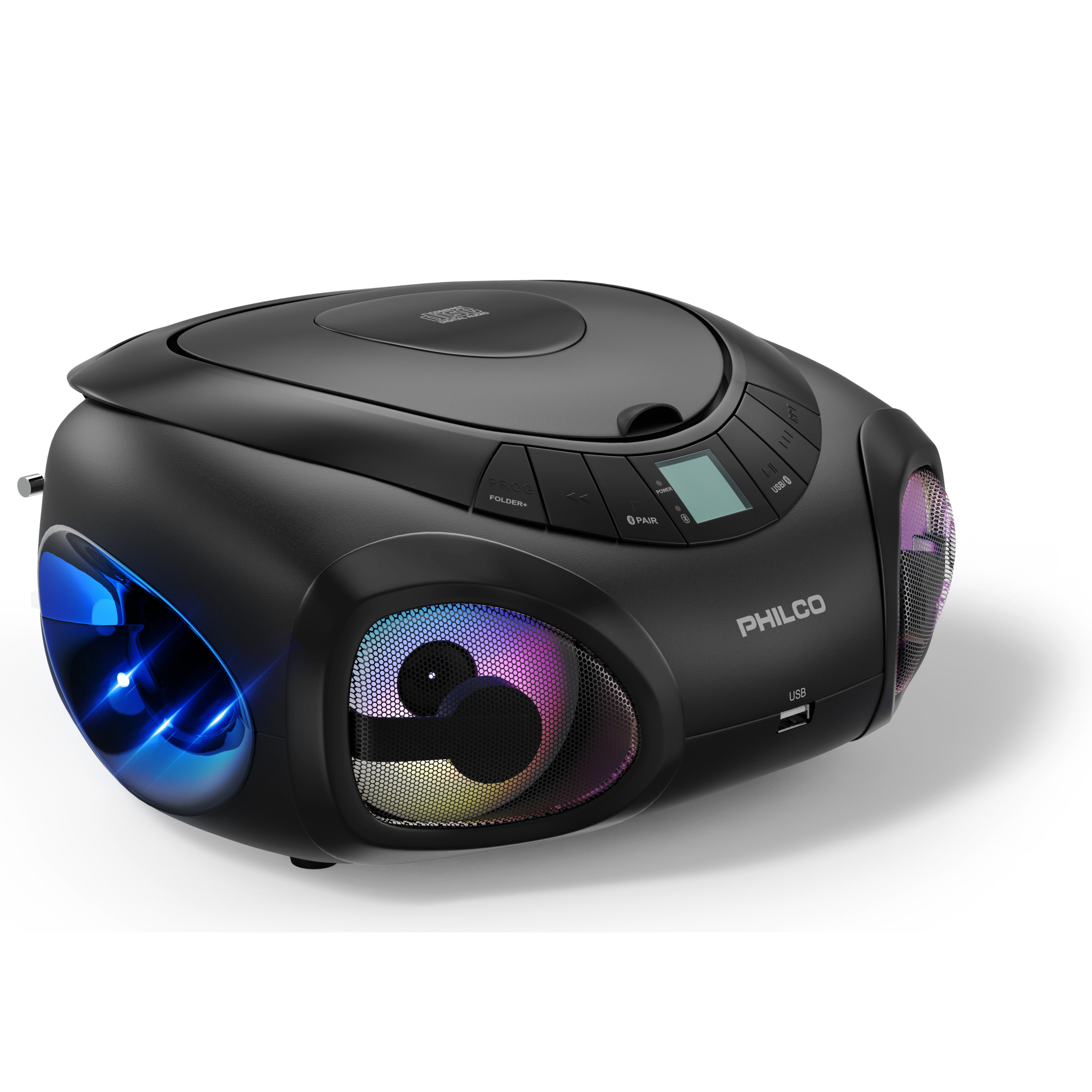 Player Philco Portable Bluetooth Boombox CD with Radio and USB Playback ...