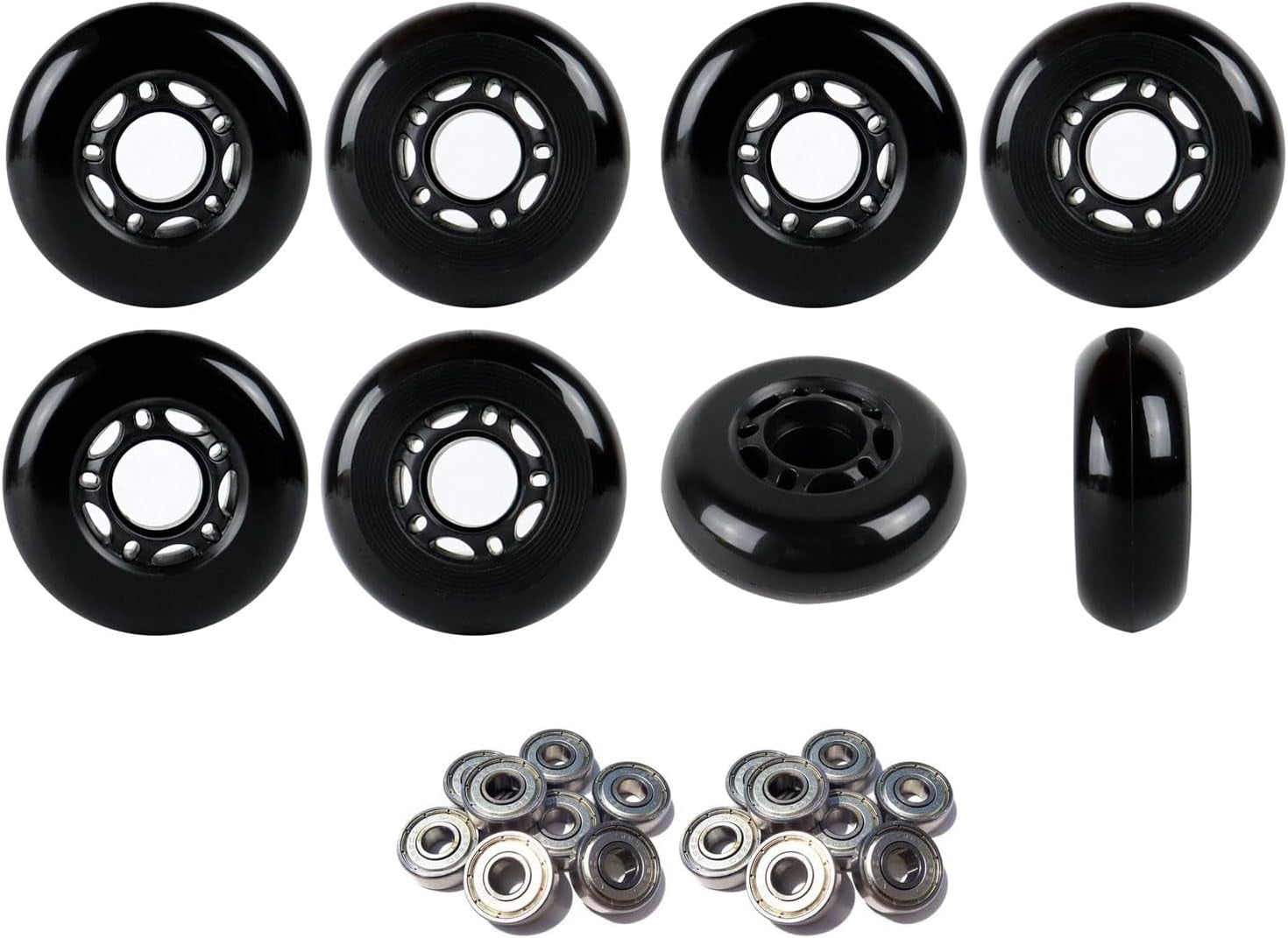 Player's Choice Inline Skate Wheels 68mm 82A Black Outdoor Roller ...