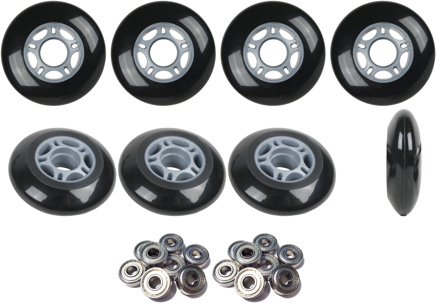 Player's Choice Inline Skate Wheels 76mm 82A Black Outdoor Roller ...