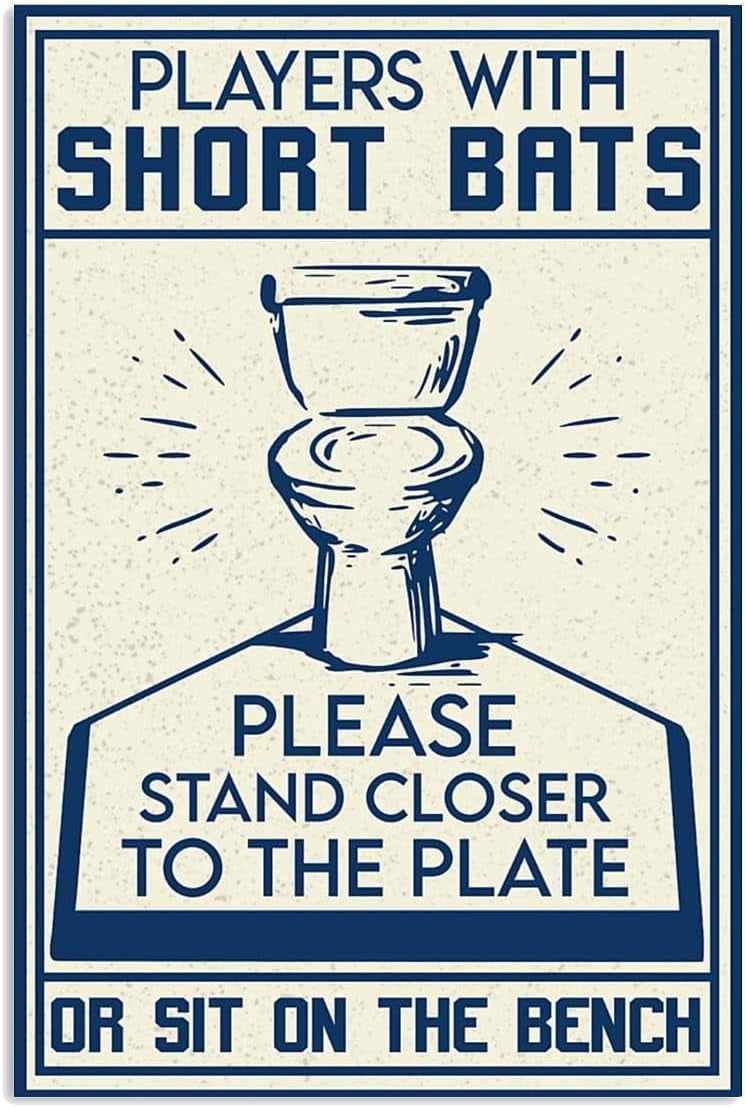 Players with Short Bats Seat On The Bench for Bars Club Cafes Pubs Wall ...