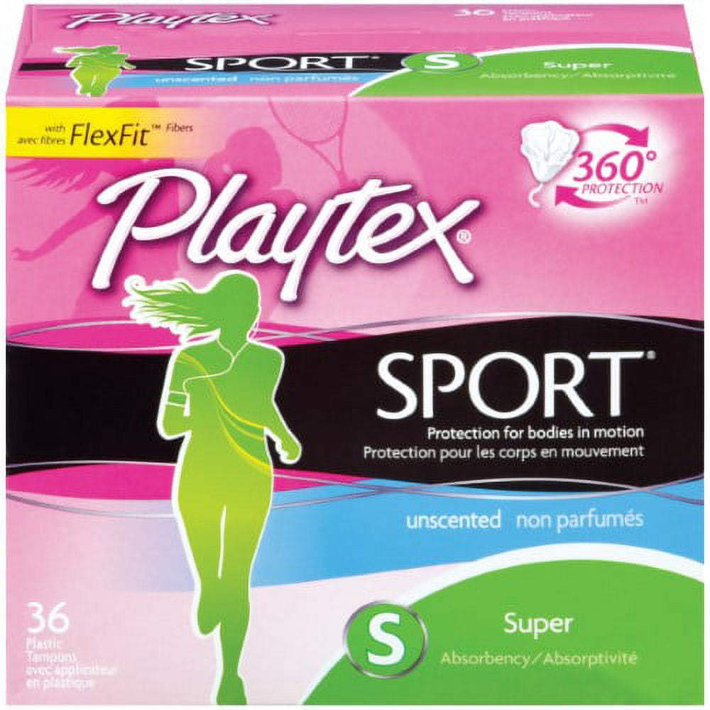 Playex Sport Tampons, Super (Pack of 4) - Walmart Business Supplies