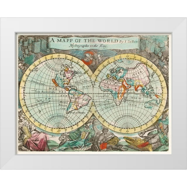 Playford, John 14x12 White Modern Wood Framed Museum Art Print Titled ...