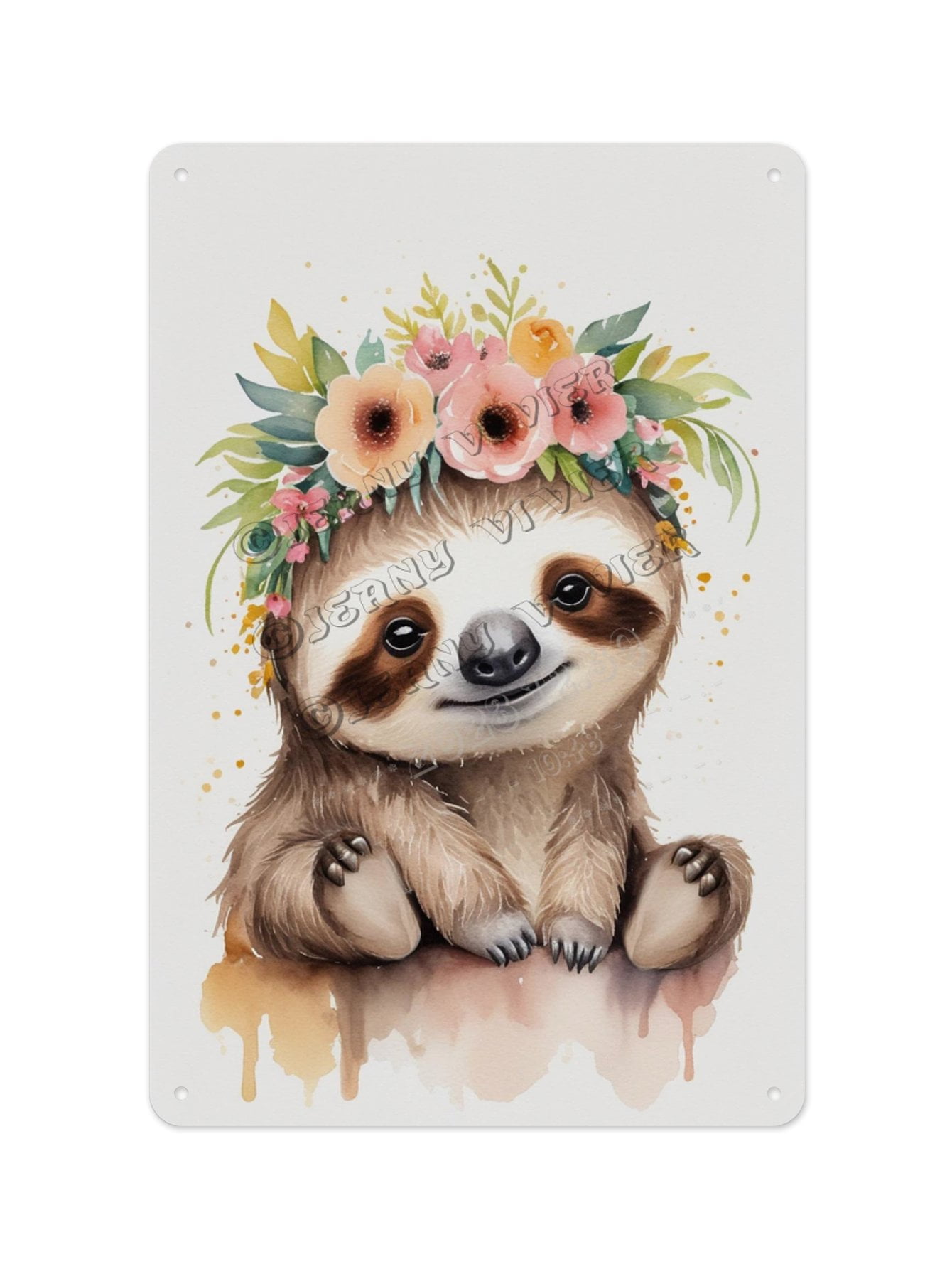 Playful Aluminum Sign - Funny Sloth - 12 x 16 Inches - Fun Metal Sign ...