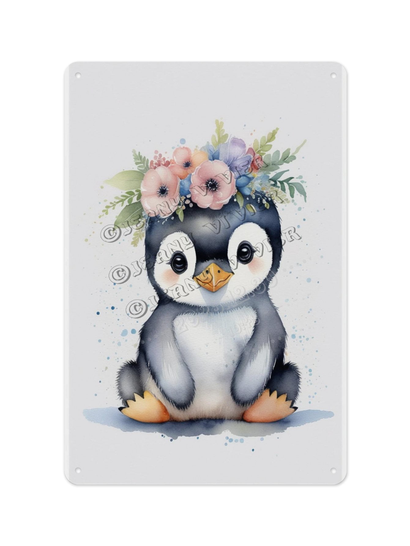 Playful Aluminum Sign - Penguin - 5.5 x 8 Inches - Fun Metal Sign for ...