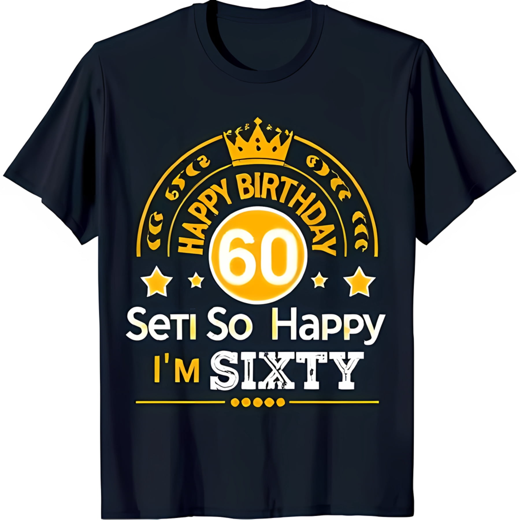 Playful Black T-Shirt with Fun Graphic Design for 60th Birthday ...