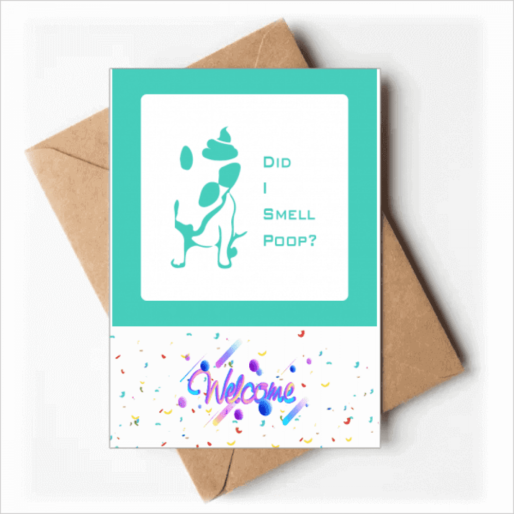 Playful Bull Terrier Smells Poop Welcome Back Greeting Cards Envelopes ...