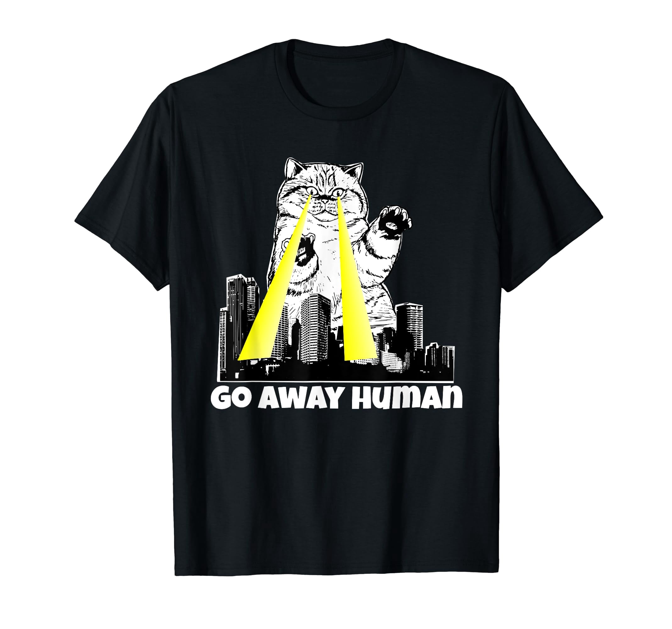 Playful Cartoon Cat with Laser Eyes T-Shirt for Fun and Humor - Walmart.com