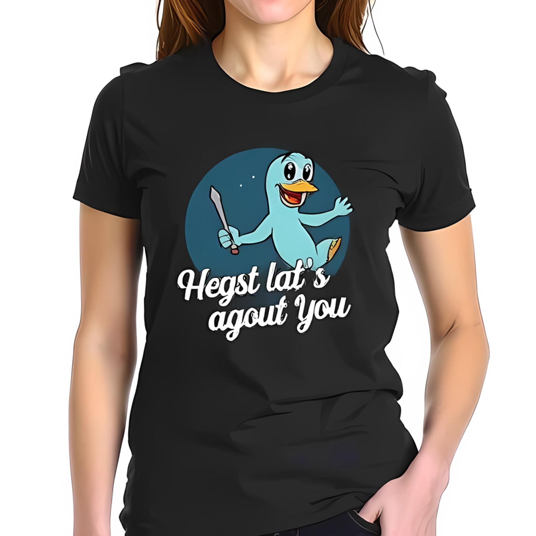 Playful Cartoon Character Cotton Short Sleeve T-Shirt - Design with ...