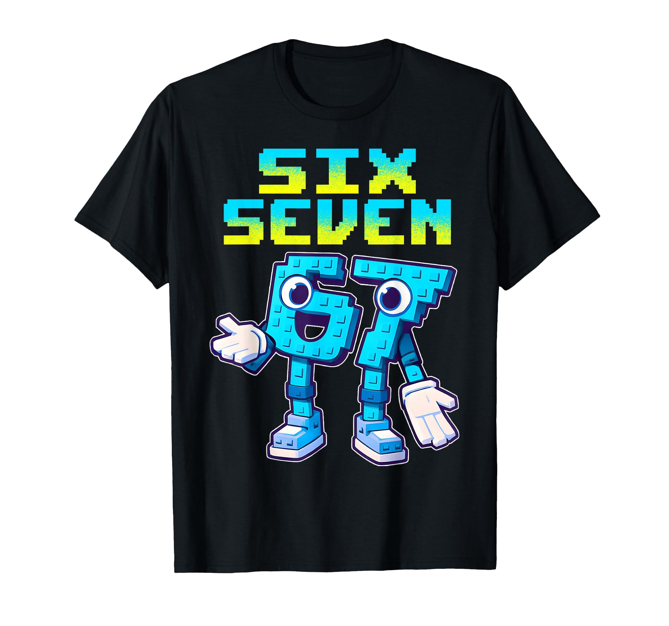Playful Cartoon Numbers 6 and 7 T-Shirt for Fun Gaming and Meme Lovers ...