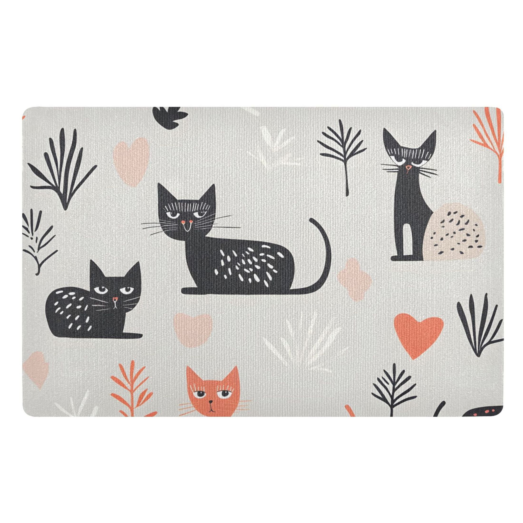 Playful Cat Pattern Floor Door Mat Outdoor Indoor for Home Entrance ...